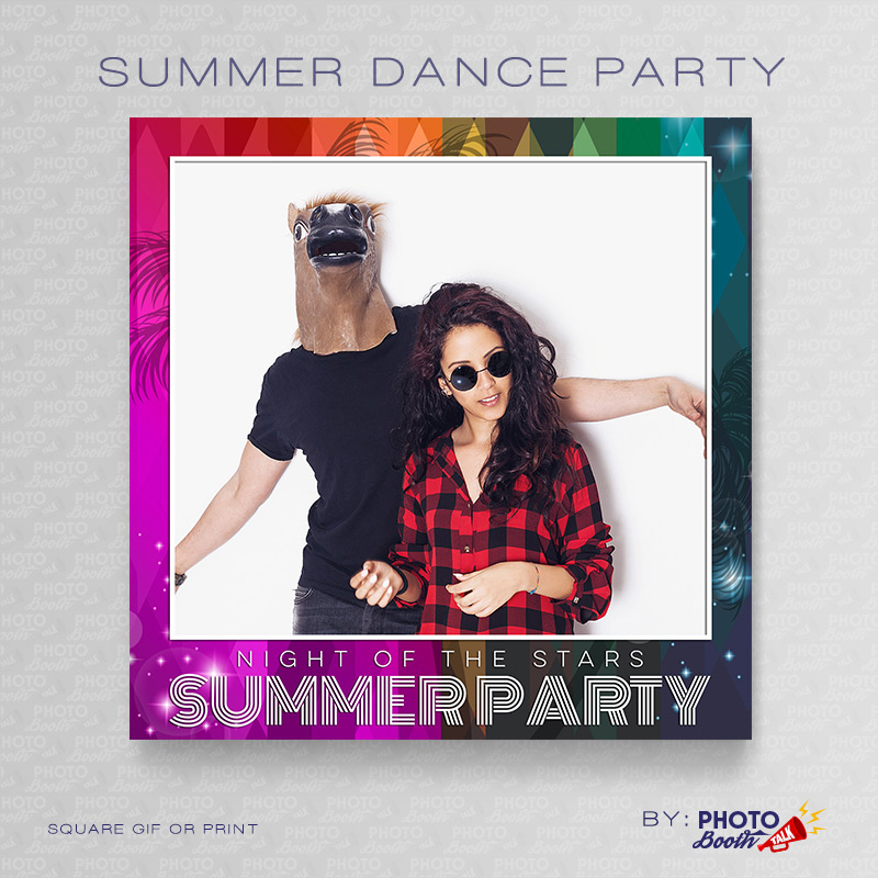 Summer Dance Party- Square – Photoshop PSD File | Photo Booth Talk
