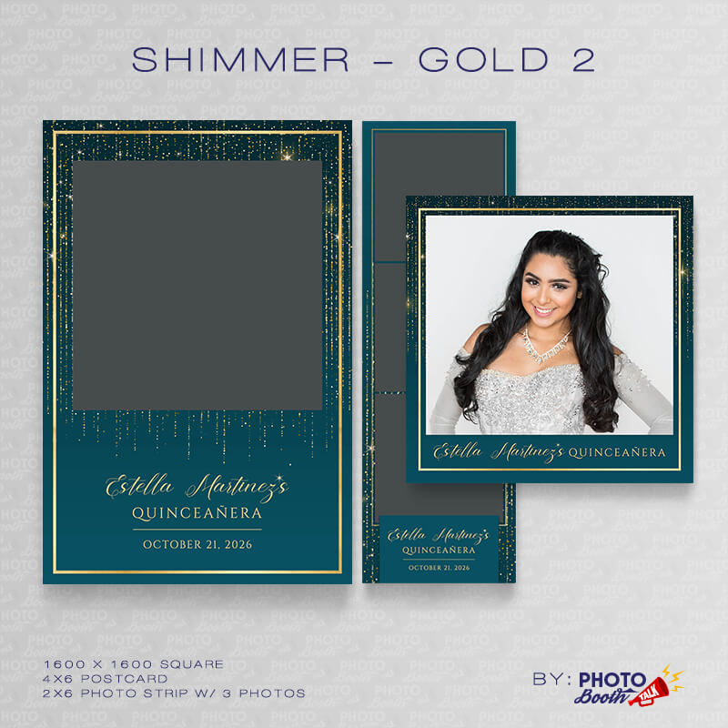 Shimmer Gold 2 – Square – For Darkroom Booth | Photo Booth Talk