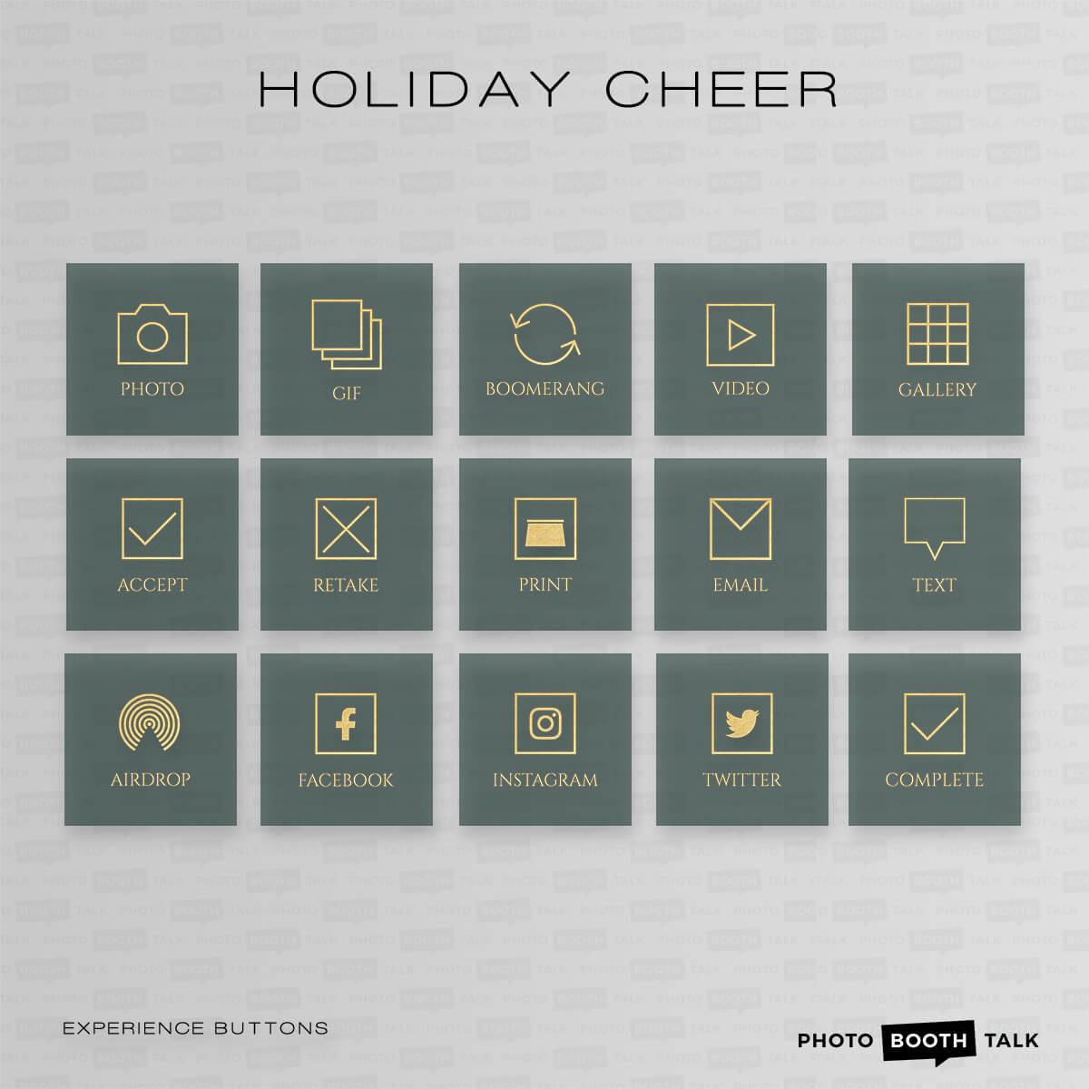 Holiday Cheer – iPad Welcome Screen & Buttons for Canva | Photo Booth Talk