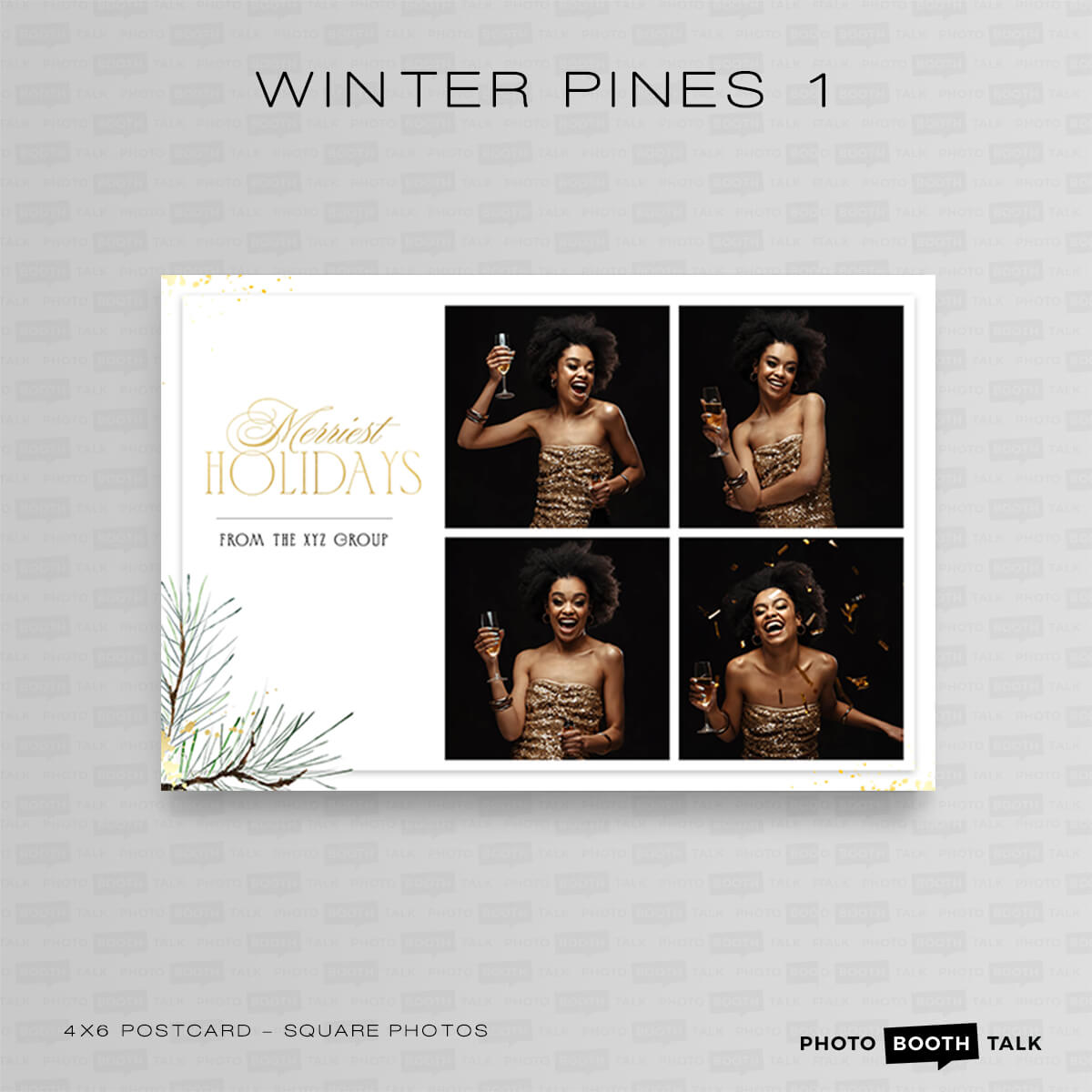 Winter Pines 1 – Square – For Canva | Photo Booth Talk