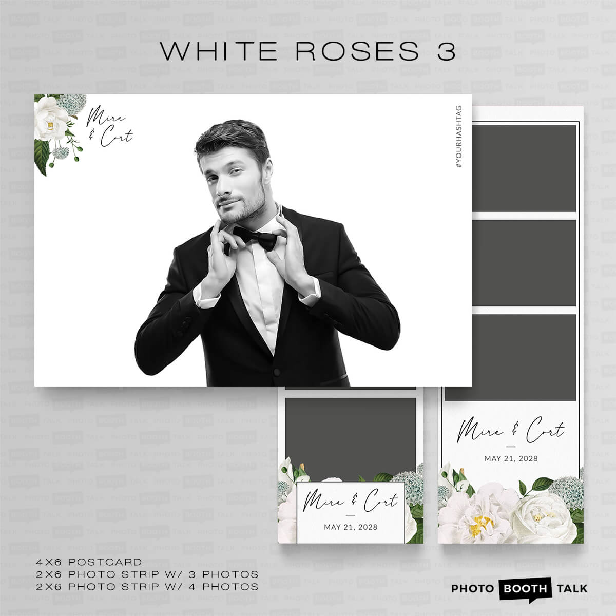 White Roses 3 – For Canva | Photo Booth Talk