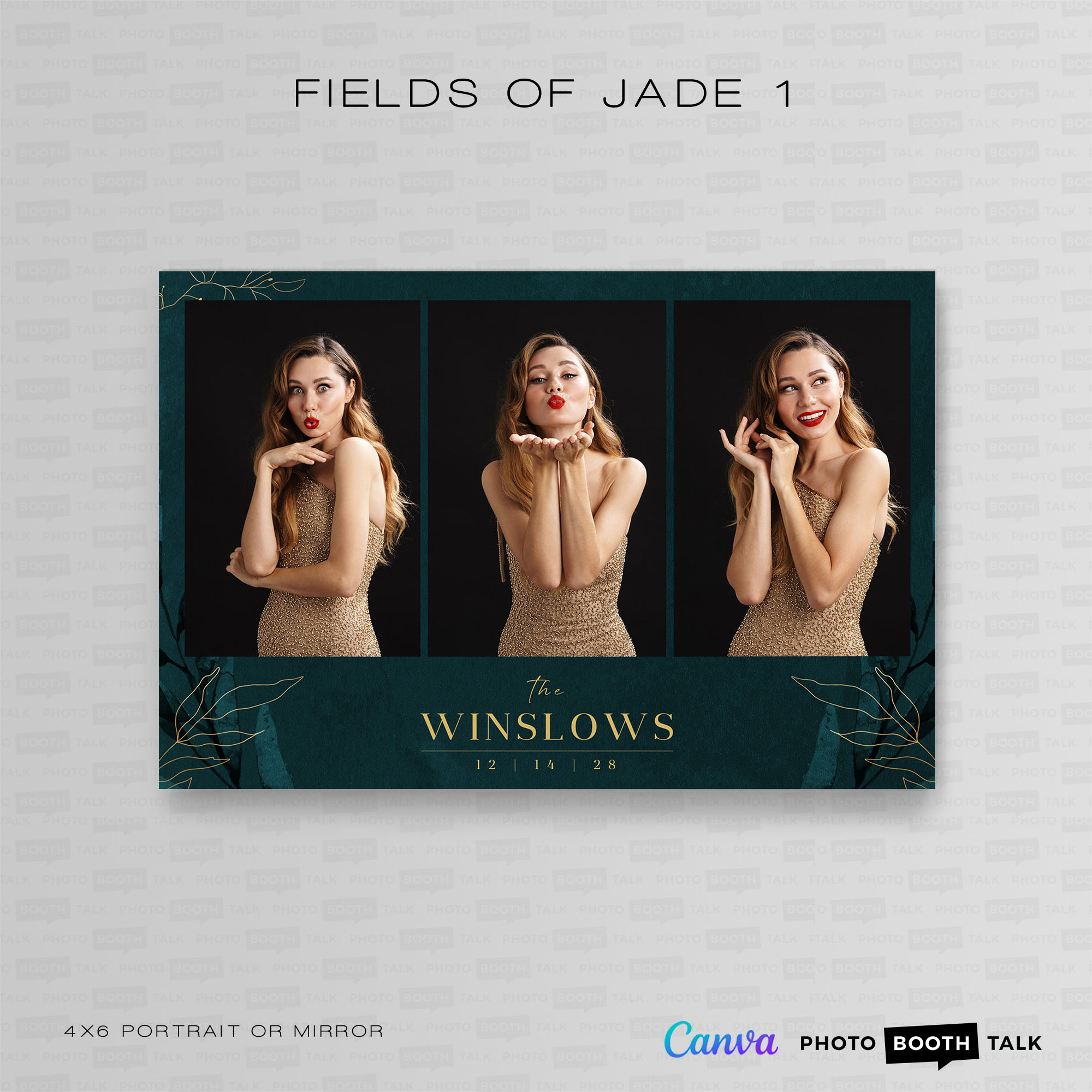 Fields of Jade 1 – Portrait Mirror – For Canva | Photo Booth Talk