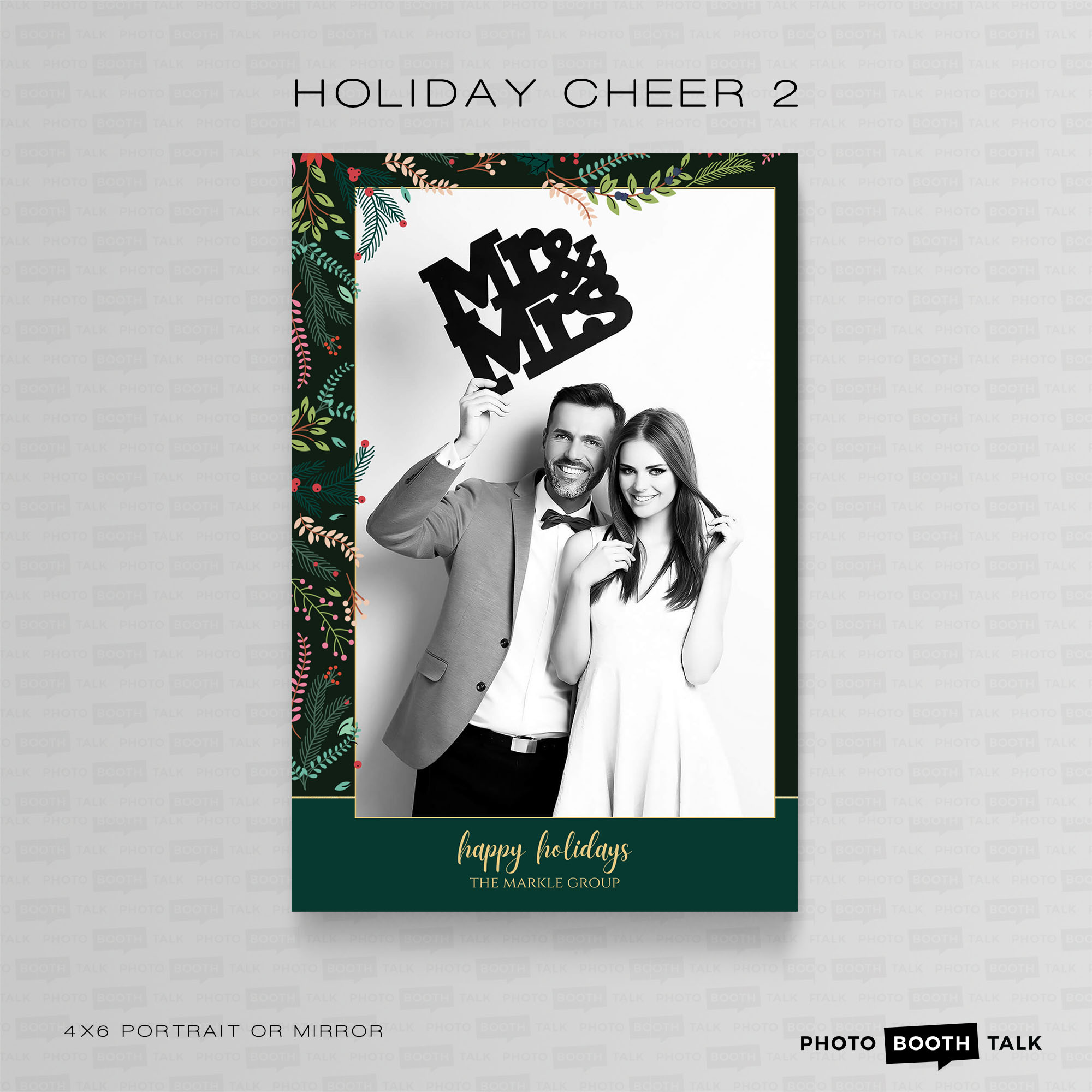 Holiday Cheer 2 – Portrait Mirror – For Canva | Photo Booth Talk