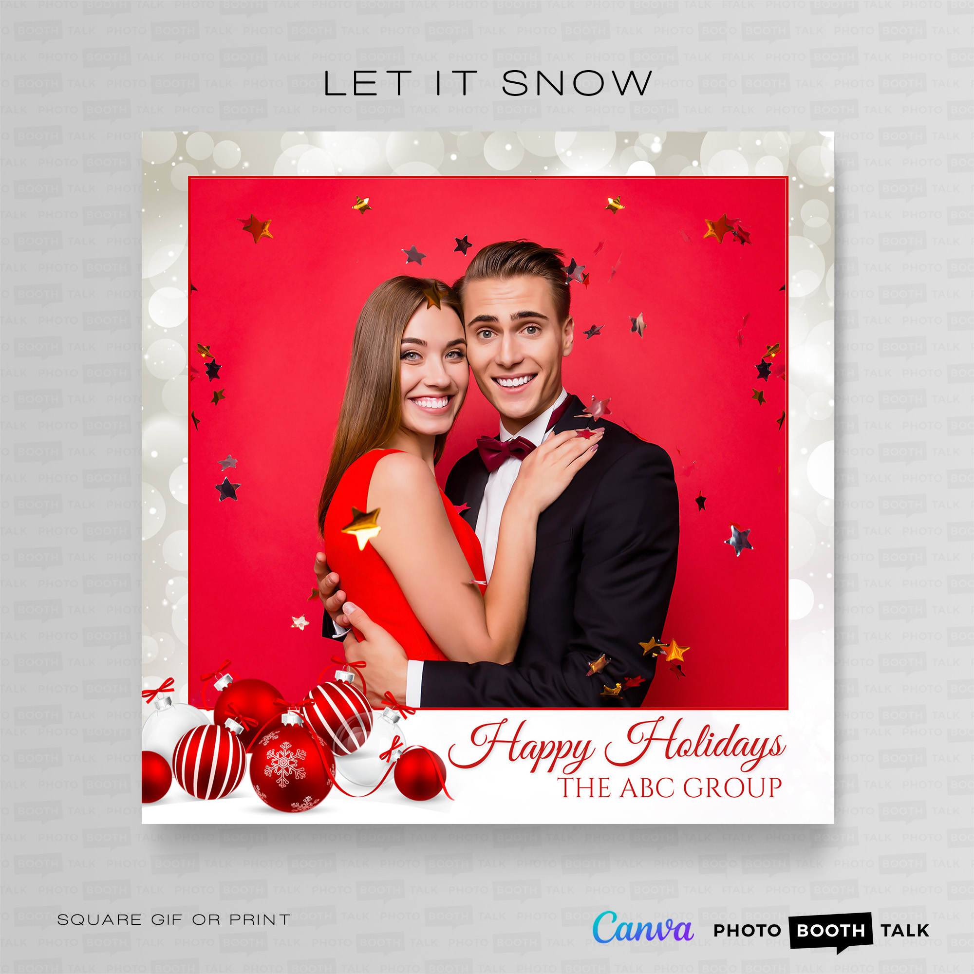 Let it Snow – Square – For Canva | Photo Booth Talk