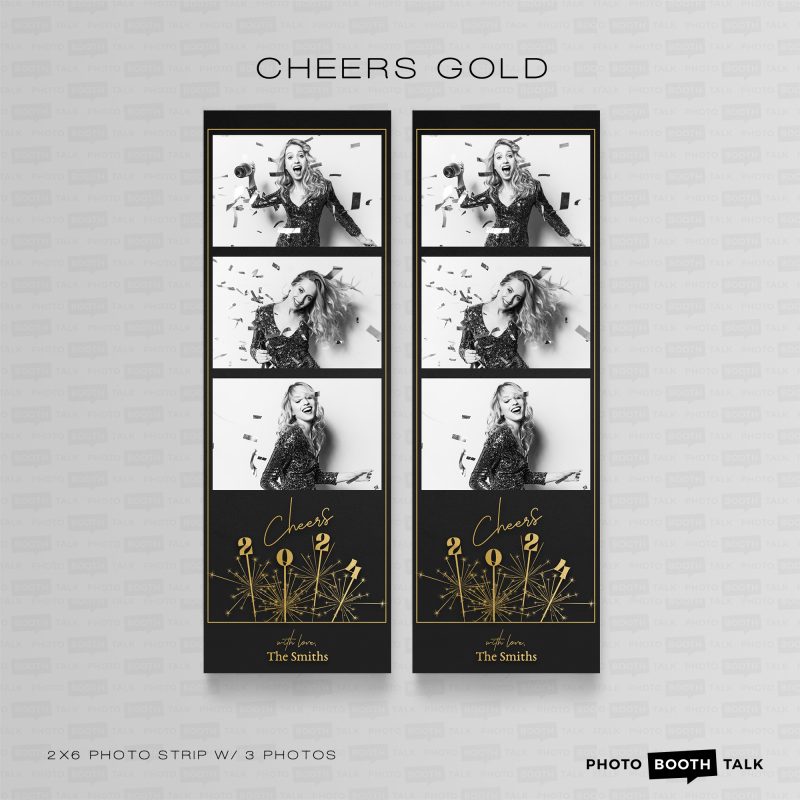 Cheers Gold 2 – For Canva | Photo Booth Talk