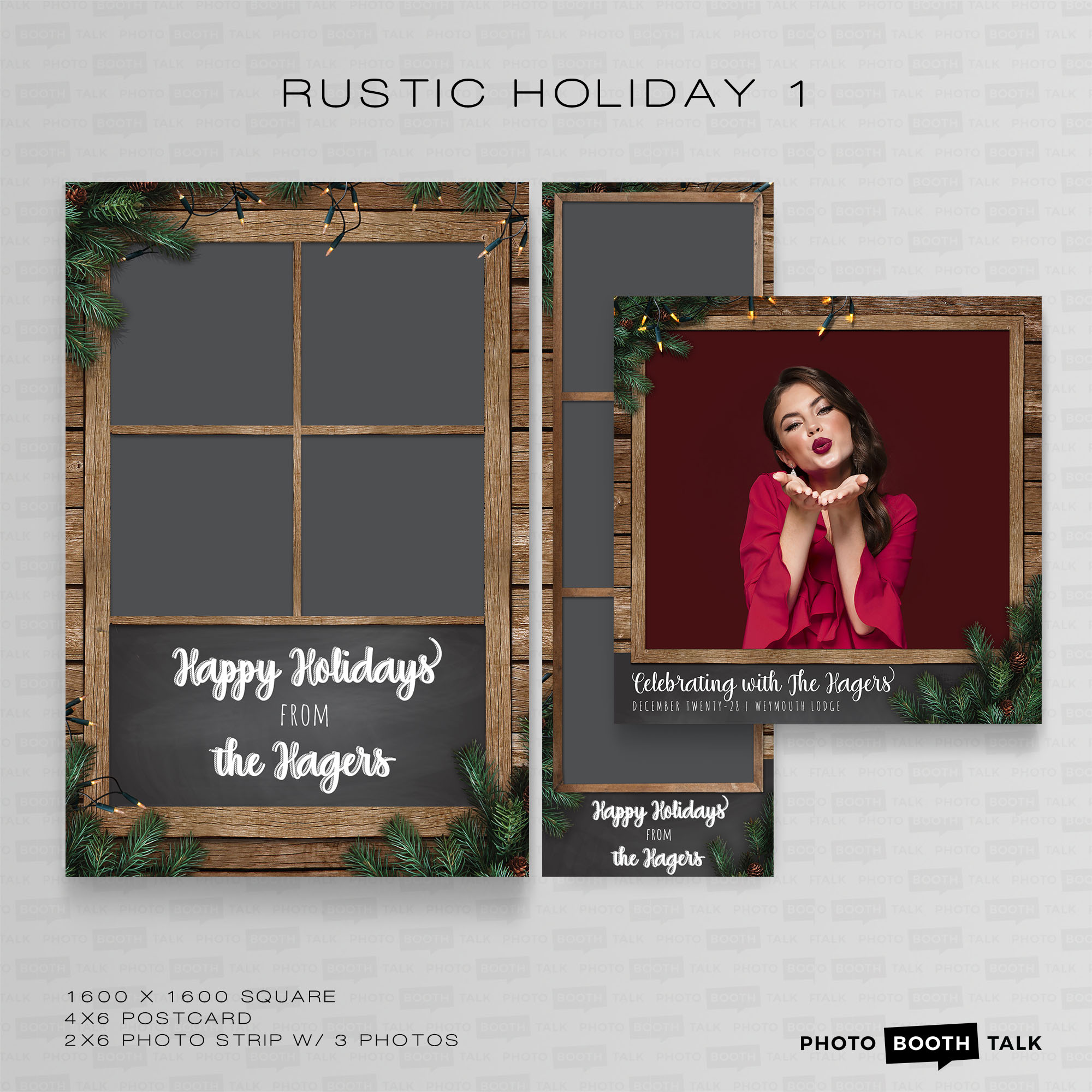 Rustic Holiday 1 – Square – Photoshop PSD Files | Photo Booth Talk