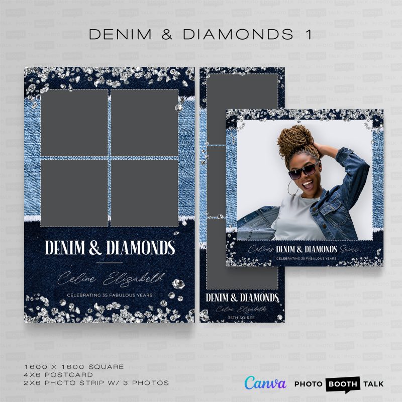 Denim & Diamonds 1 – Square – For Canva | Photo Booth Talk