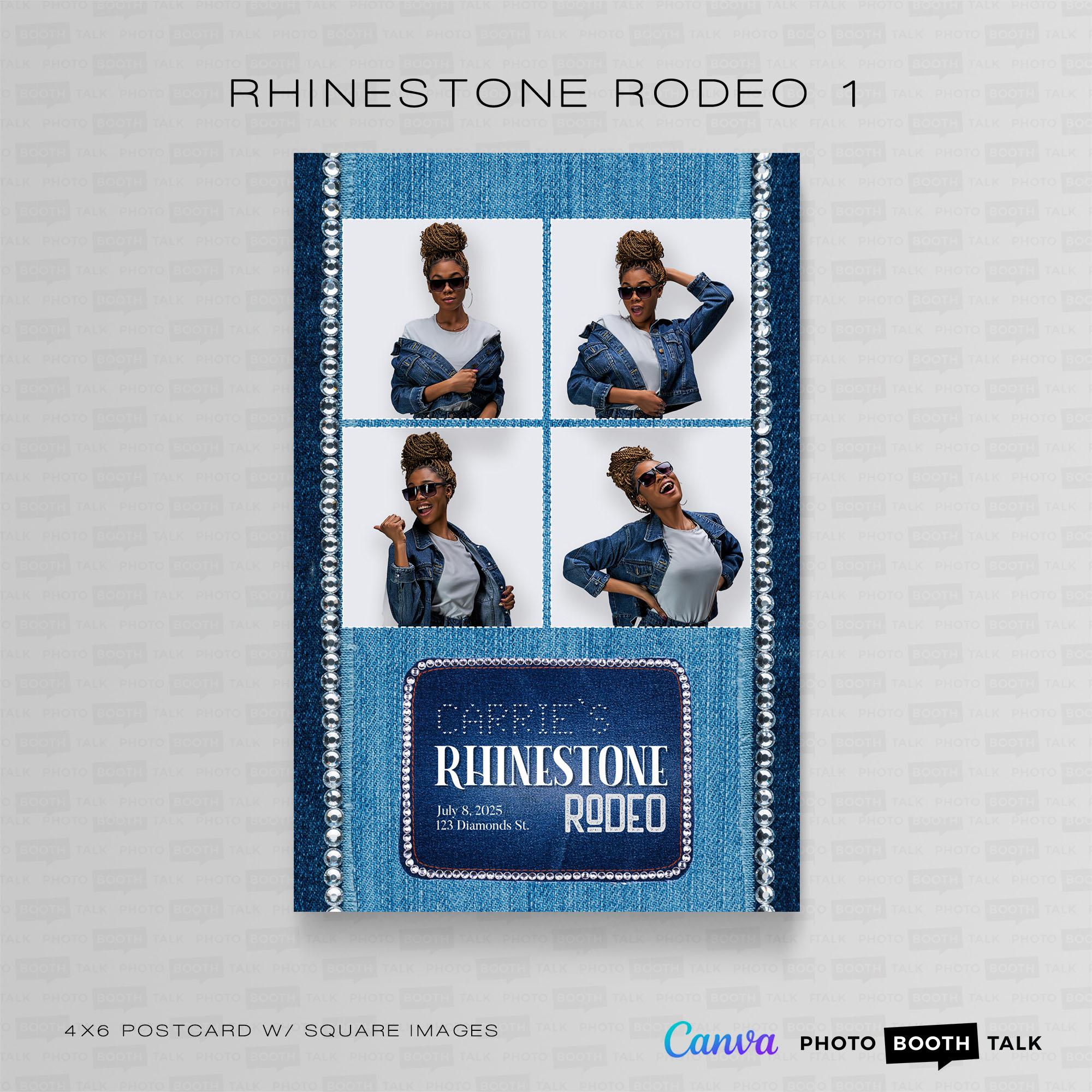 Rhinestone Rodeo 1 – Square – For Canva | Photo Booth Talk