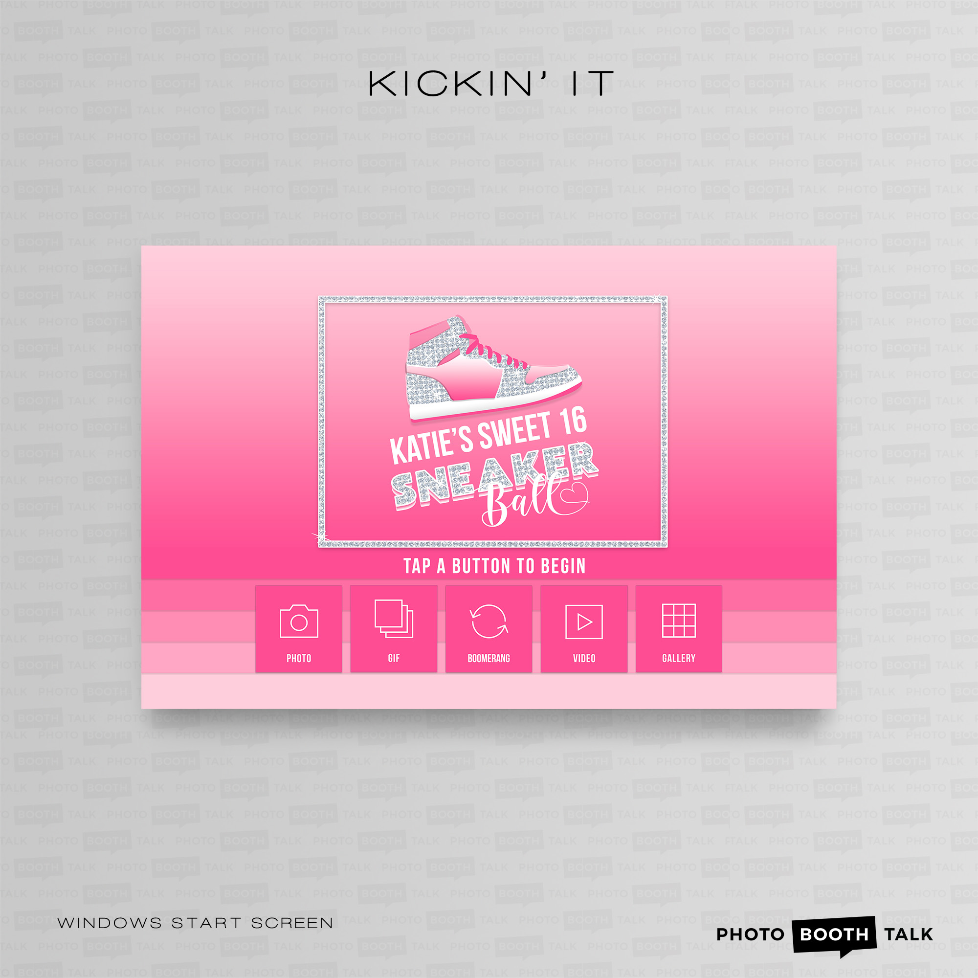 Kicking It – Windows Welcome Screen & Buttons for Canva | Photo Booth Talk