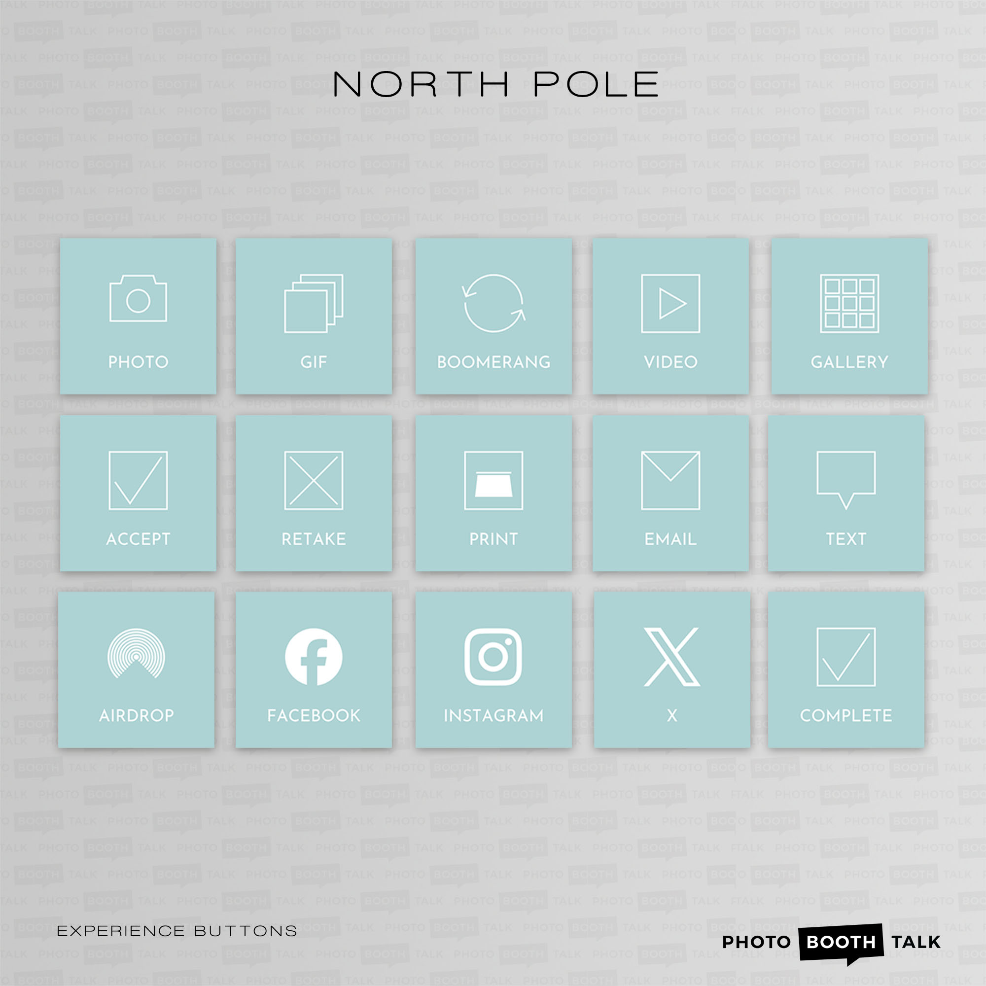 North Pole – iPad Welcome Screen & Buttons for Canva | Photo Booth Talk