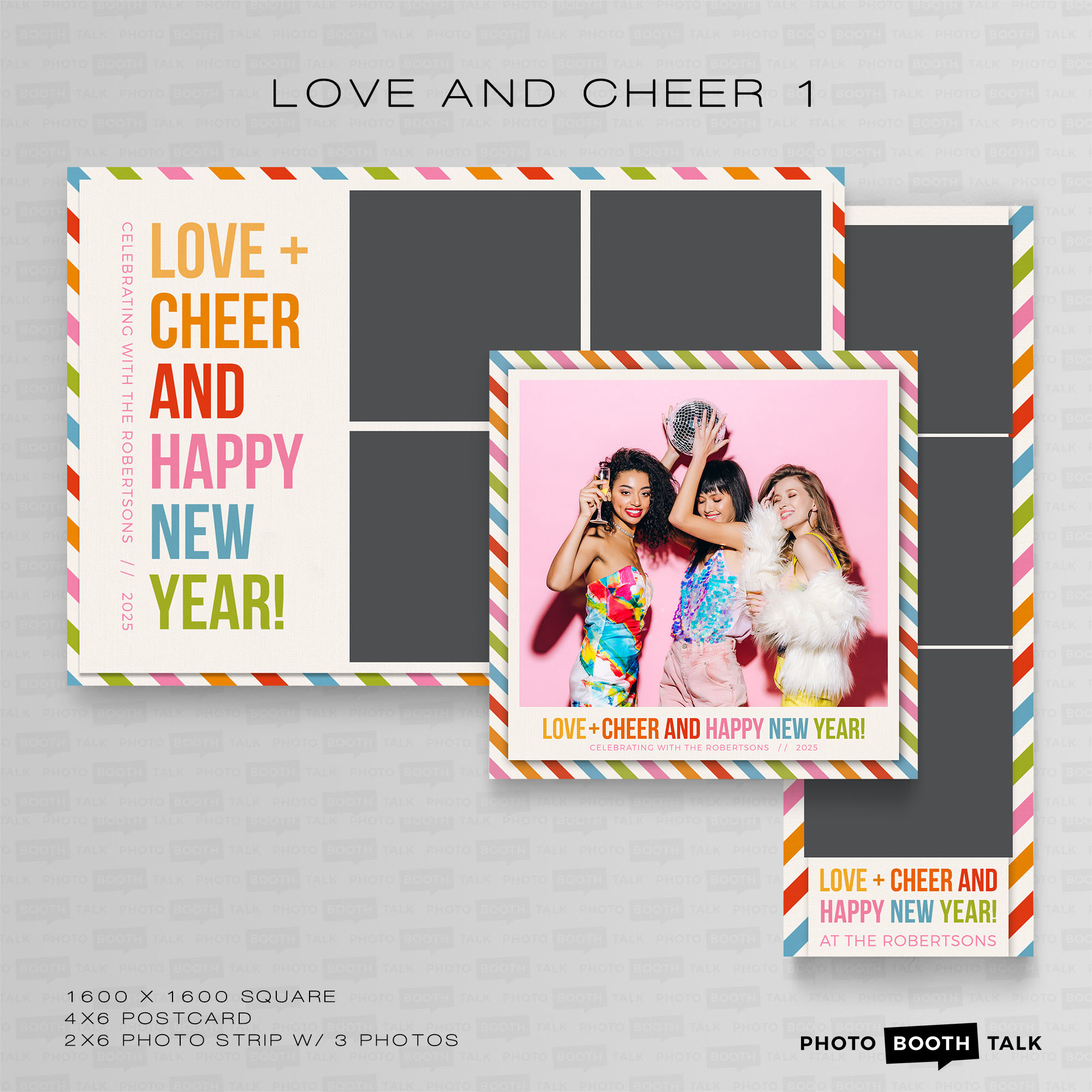 Love and Cheer 1 – Square – For Canva | Photo Booth Talk