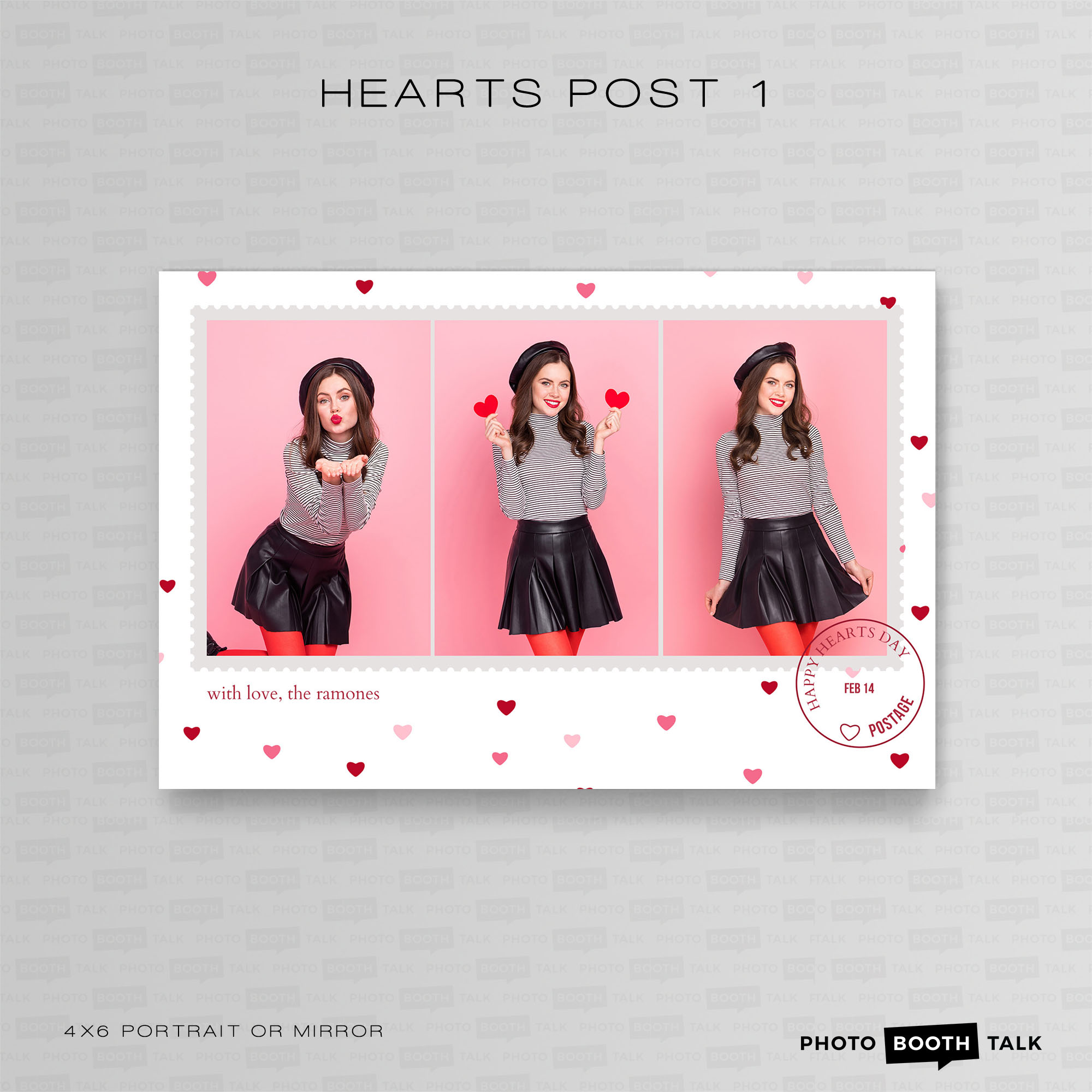 Hearts Post 1 – Portrait Mirror – For Canva | Photo Booth Talk