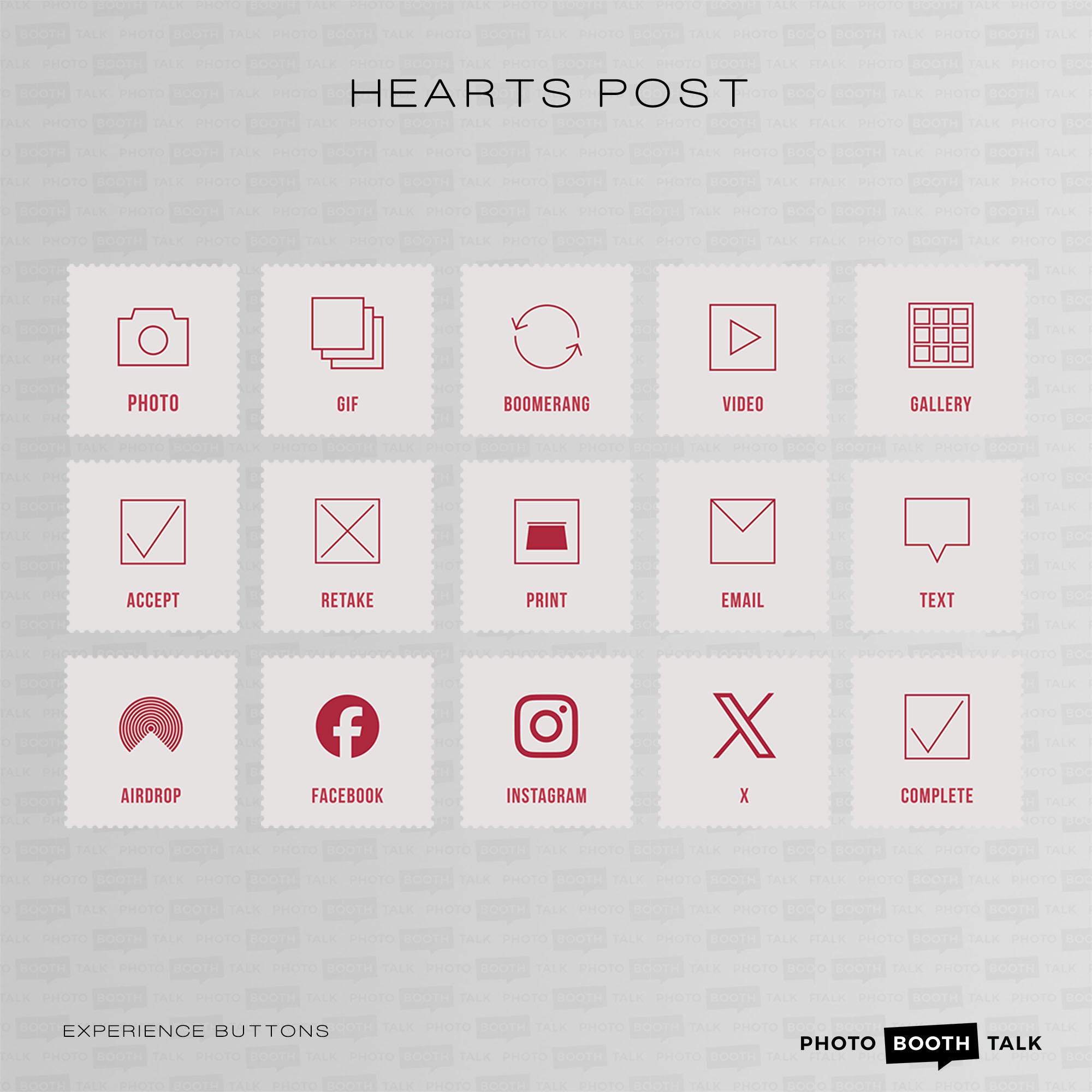 Hearts Post – iPad Welcome Screen & Buttons | Photo Booth Talk