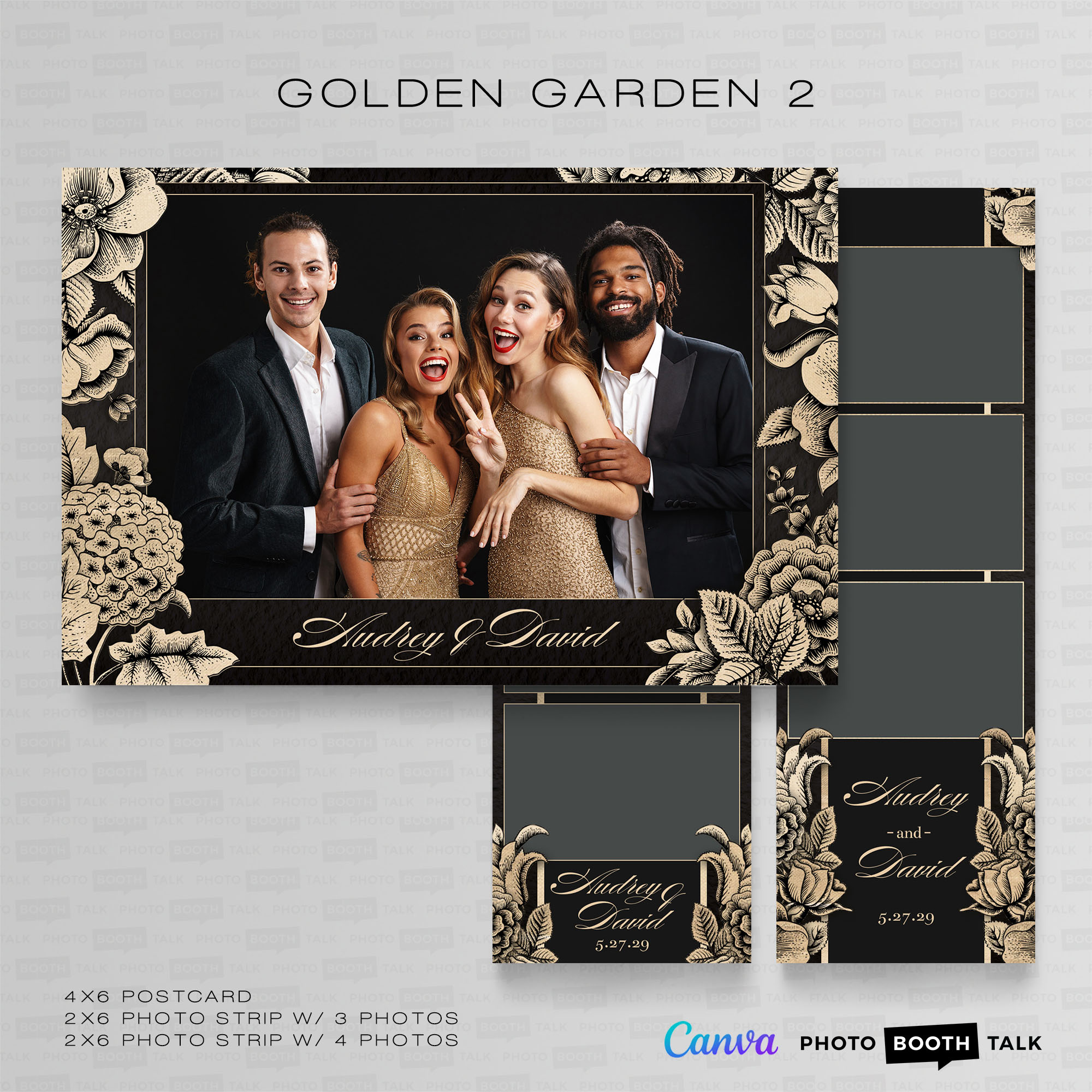 Golden Garden 2 – For Canva | Photo Booth Talk