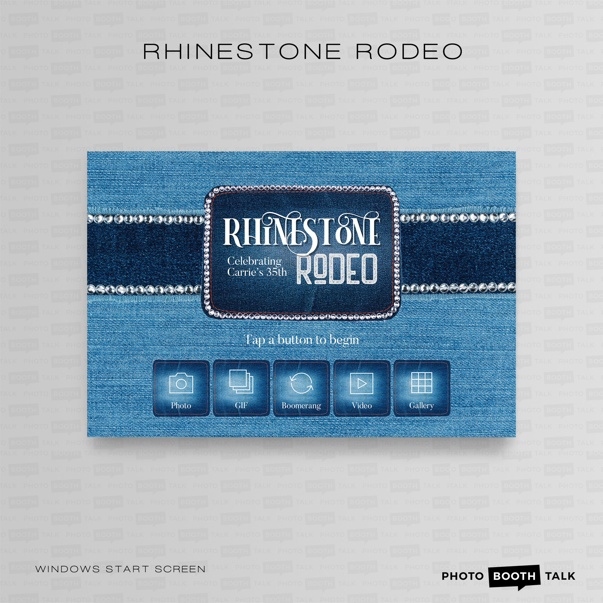Rhinestone Rodeo – PC Welcome Screen for Canva | Photo Booth Talk